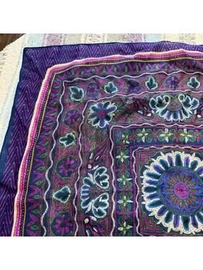 Accessories | Vintage 7s80s Rare Colorful Acute 100 Wool Scarf Made In ...